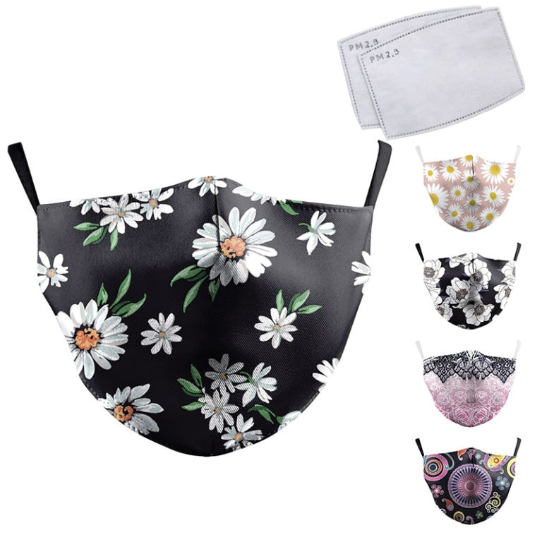 Flower Print Face Mask - Fashion Masks